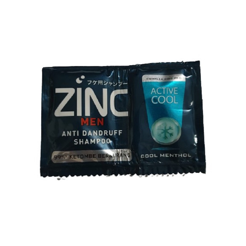 Jual SK Zinc Shampoo Sampo 10 ml Bundle Isi 12 Sachet Active Fresh Cool ...