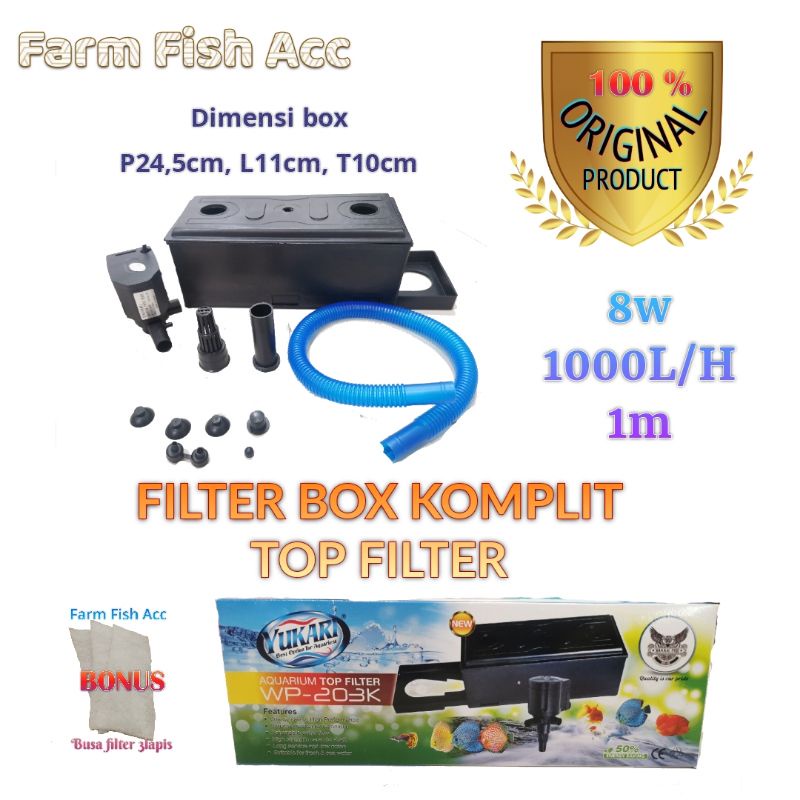 Jual YUKARI WP-203K BOX BOK FILTER TOP FILTER KOTAK FILTER AQUARIUM SET ...