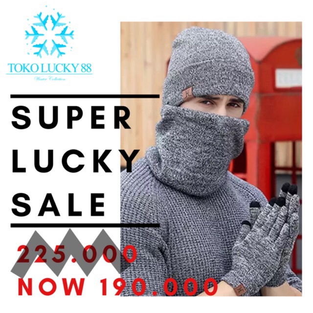 Jual MOLLAD XQ8036 Hat Scarf Glove Topi Syal Sarung Tangan Wool Winter ...