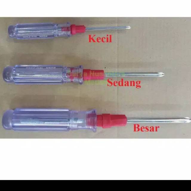 Jual Obeng Kecil 2 Mata Bolak Balik Mata - dan + UKURAN KECIL Obeng ...