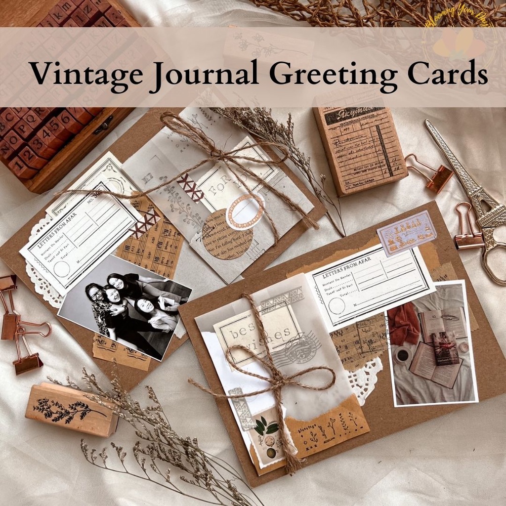 Jual Bloomingyourdays Kartu Ucapan Journal Vintage Greeting Card ...