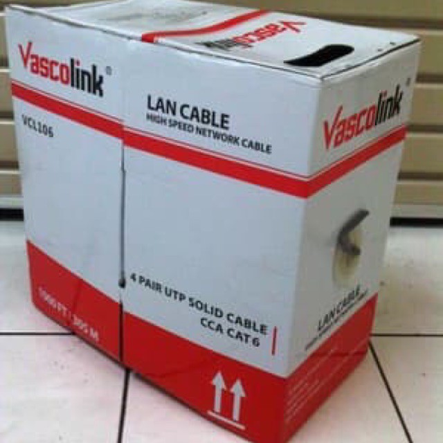 Jual KABEL LAN VASCOLINK CAT6 UTP CABLE 305M / Kabel LAN VASCOLINK FTP Outdoor CAT 6 305M ...