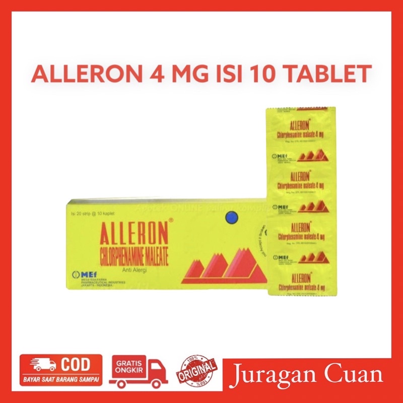 Jual ALLERON MEF 4 MG ISI 10 TABLET OBAT GATAL-GATAL / ALERGI | Shopee ...