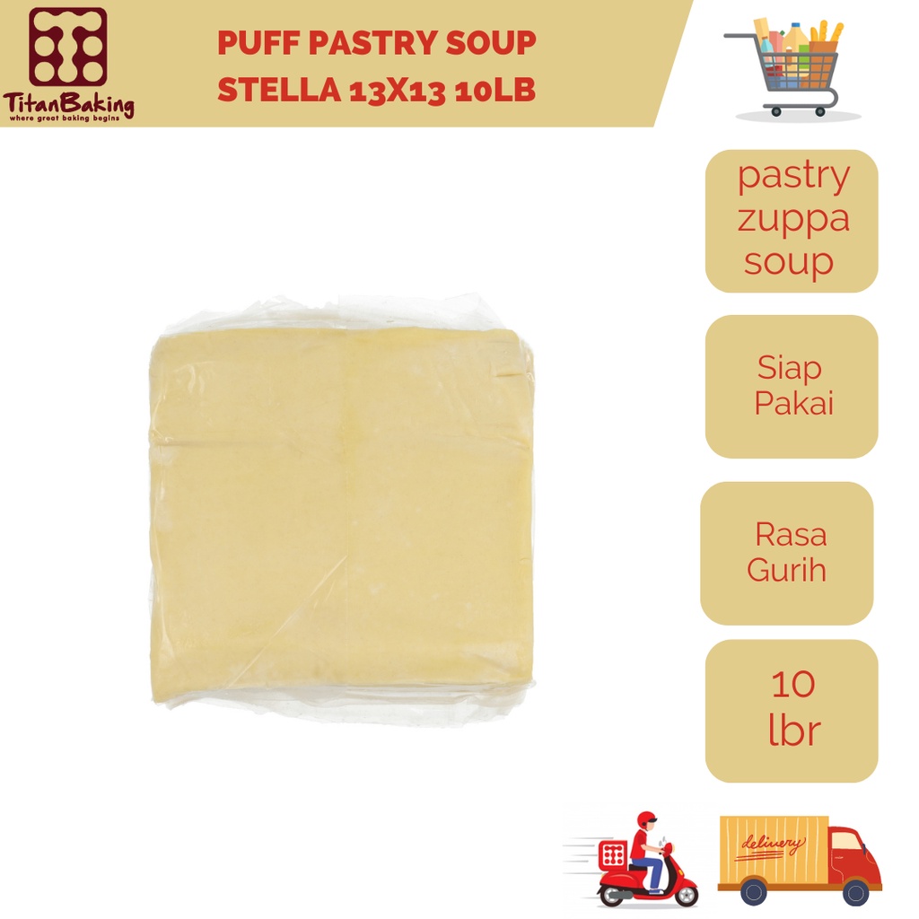 Jual Puff Pastry Stella Zuppa Soup 13x13 isi 10 lbr / Kulit Zuppa Soup ...
