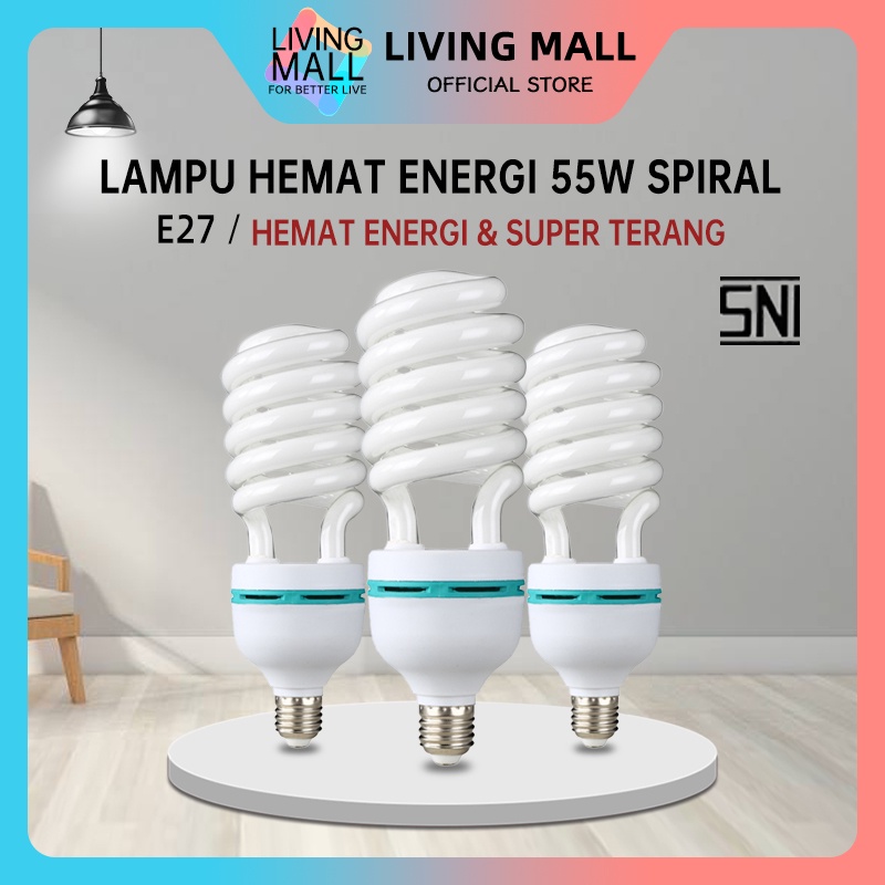 Jual Lampu Hemat Energi Spiral 55W-105Watt E27 PLC Jumbo Super Terang Termurah | Shopee Indonesia