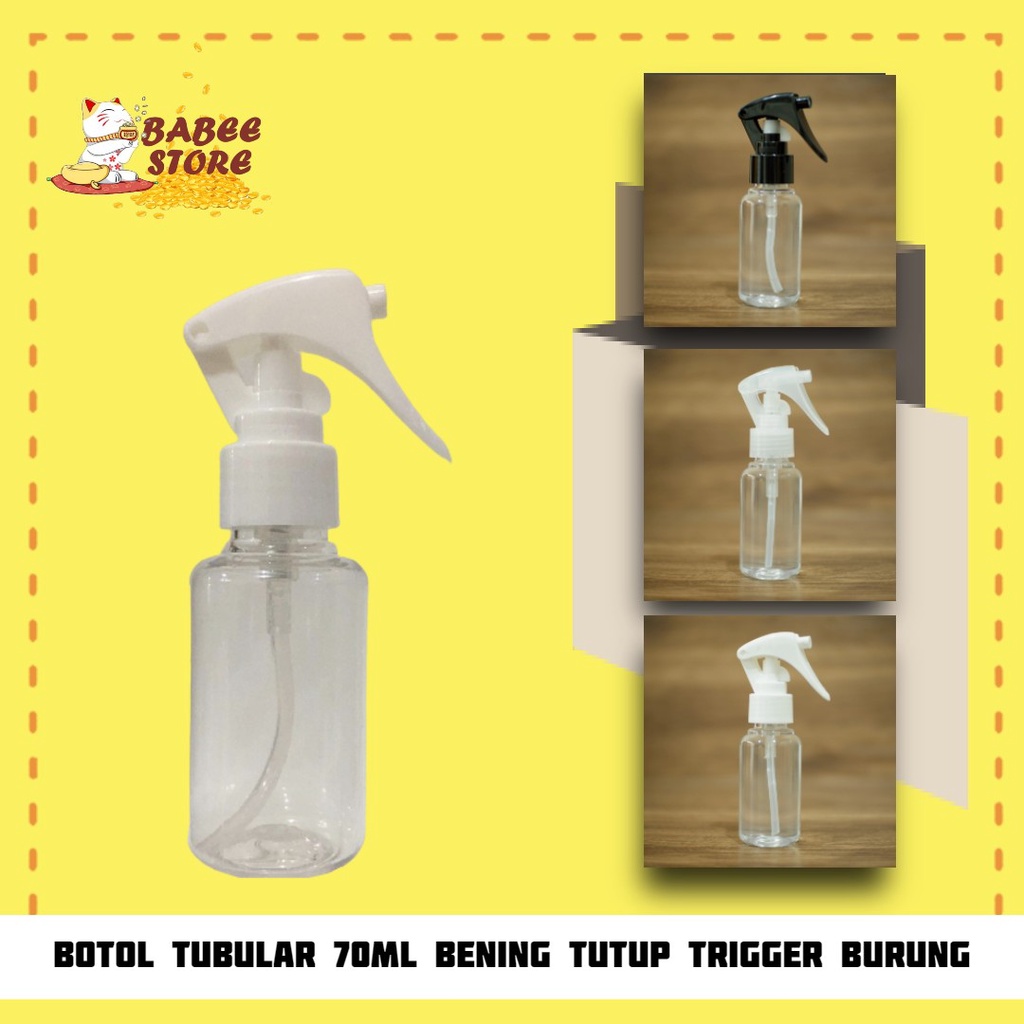 Jual BOTOL 70ML TRIGGER BURUNG / BOTOL PLASTIK 70ML TUBULAR CLEAR SPRAY ...