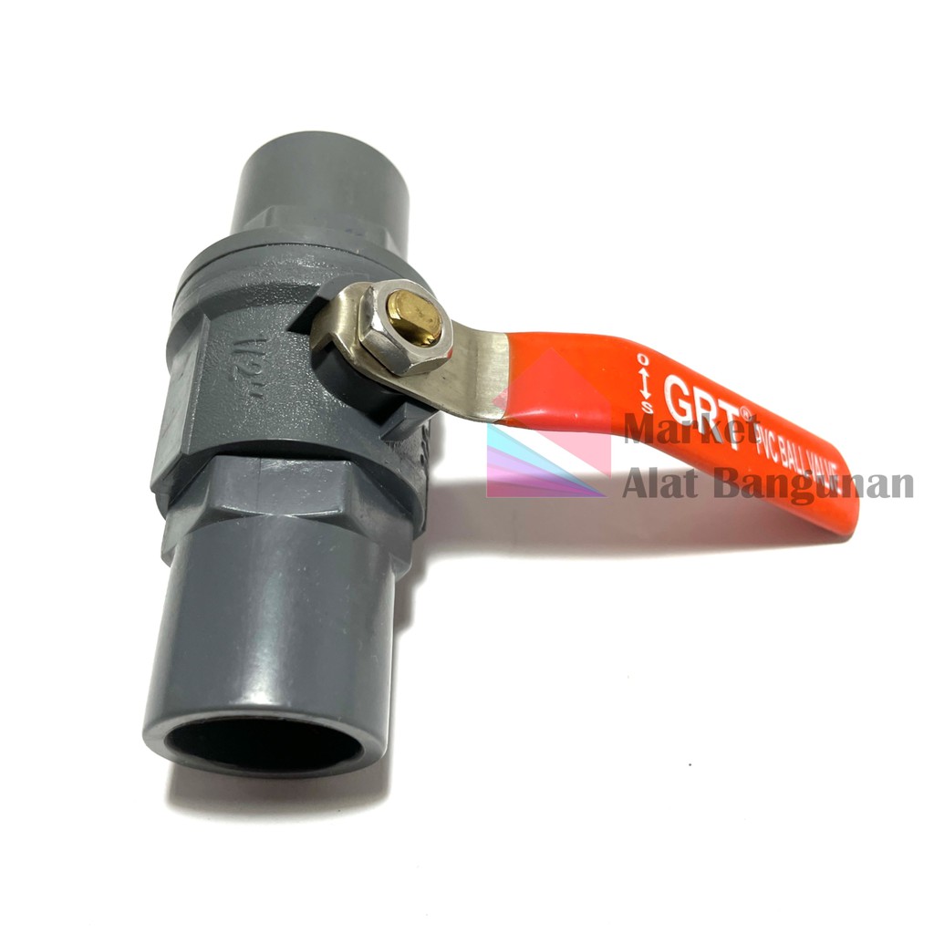 Jual Ball Valve PVC Gagang Besi 1/2 Inci GRT / Stop Kran Pipa Ballvalve PVC 1/2” / Stop Keran ...