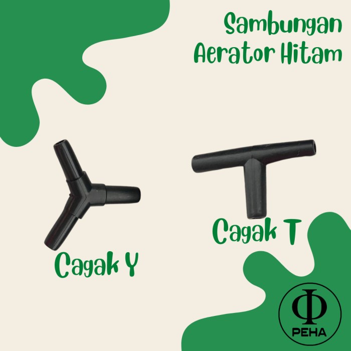 Jual Sambungan Selang Aerator Aquarium HITAM Cagak kaki 3 cagak Y cagak ...