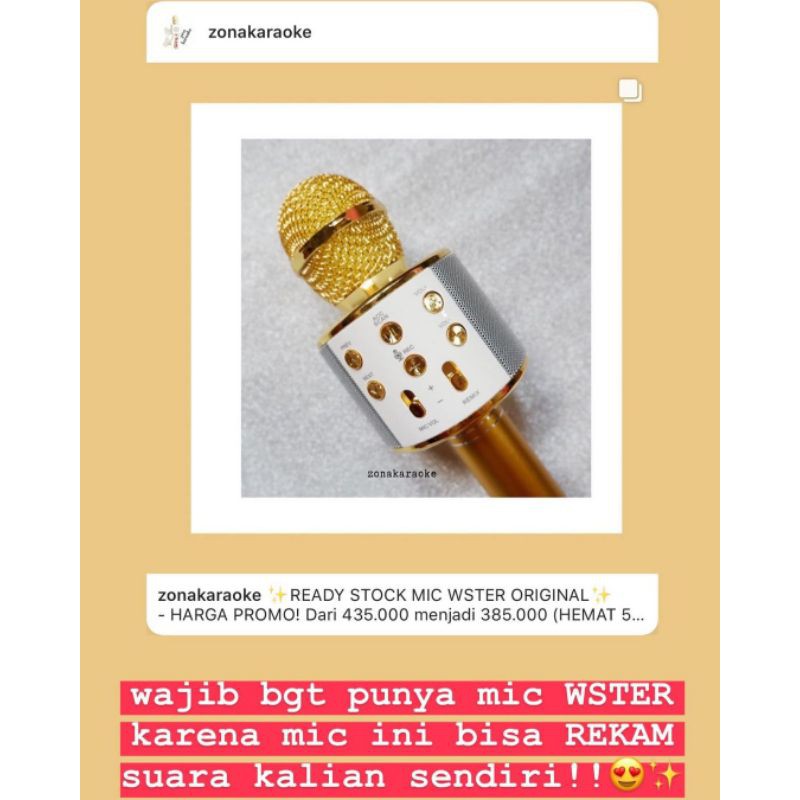 Jual Mic Microfon Speaker Karaoke Portable WS-858 WSTER BLUETOOTH WIRELESS | Shopee Indonesia