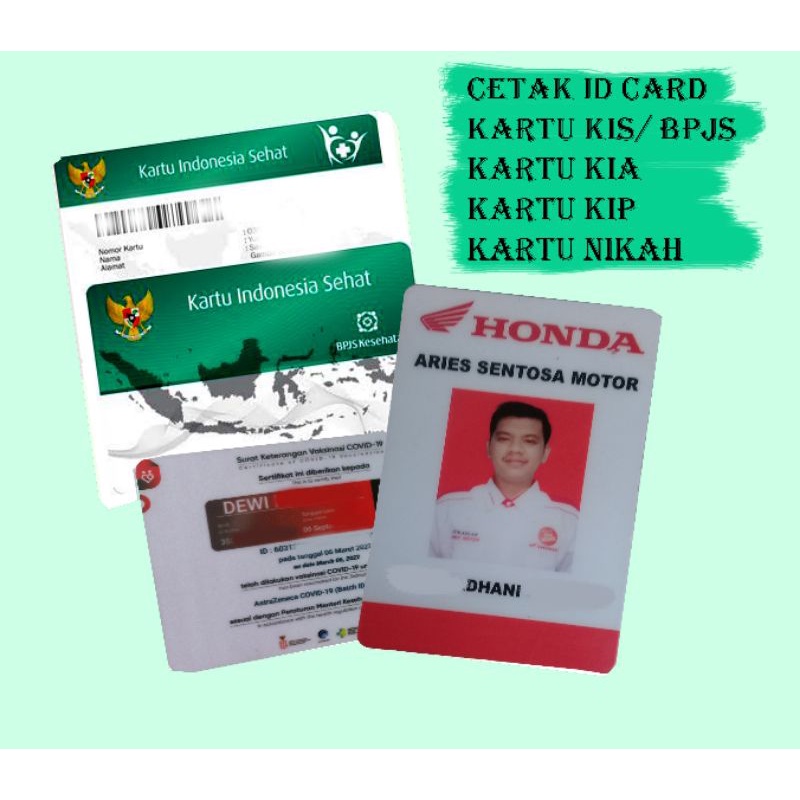 Jual Cetak Id Card Kartu Listrik Pintar Kartu Pelajar Kartu bukti ...