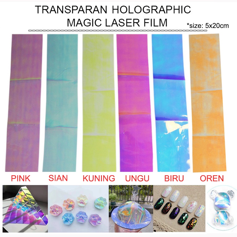 Jual Magic Foil Laser Film Hologram Kertas Transparan Kaca Kilap Manik ...