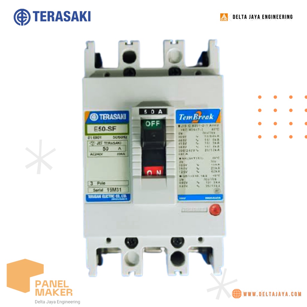 Jual MCCB TERASAKI 3P 200A 65kA S250GJ Ad | Shopee Indonesia