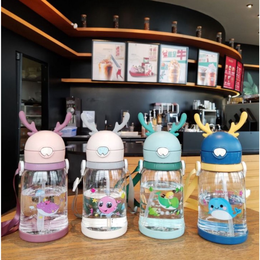 Jual Botol Air Minum 550 ml Tanduk Rusa / Botol Minum Anak Lucu Motif Karakter Imut dengan ...