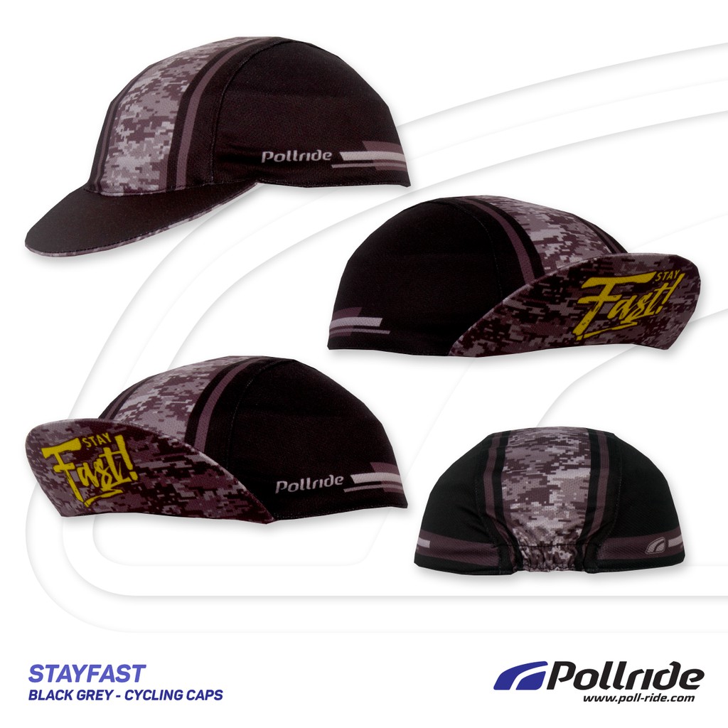 Jual Topi Sepeda Cycling Caps Merk POLLRIDE STAYFAST black grey ...