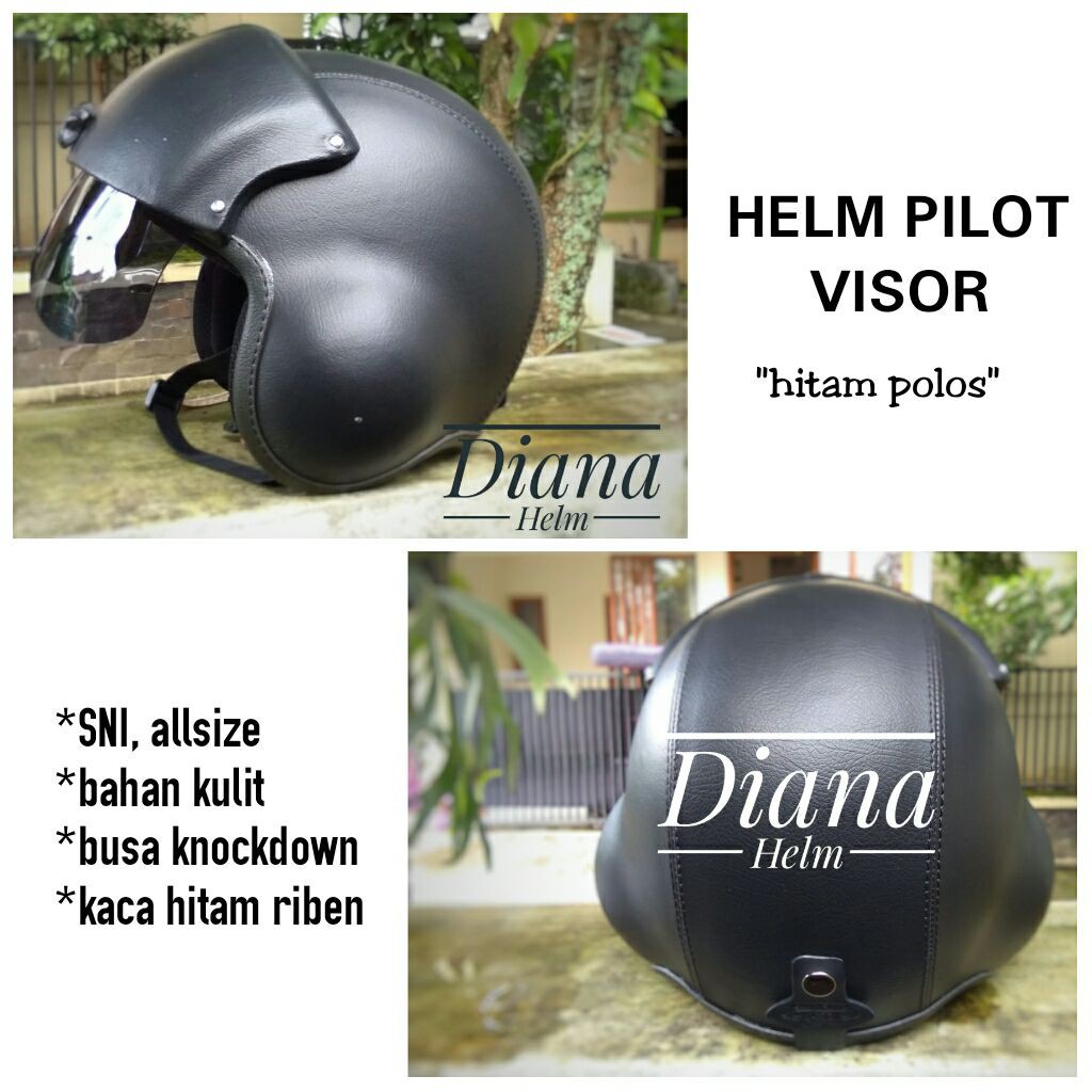Jual Helm Pilot Retro, helm Pilot Visor Retro Klasik, hel pilot kulit ...