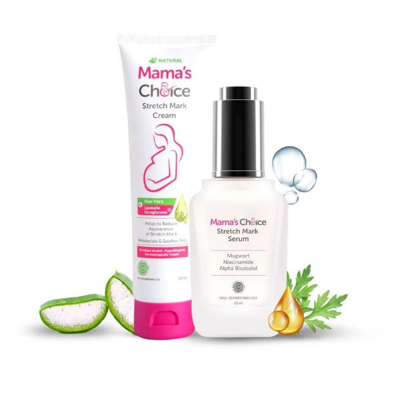 Jual exp.2027 Mama's Choice Stretch Mark Treatment Series (stretch mark cream dan serum ...