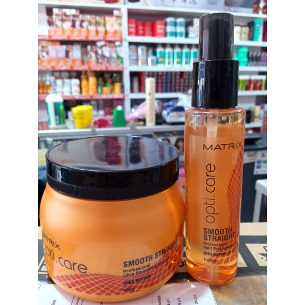 Jual Matrix Opticare masker smooth straight 500ml + serum opticare ...