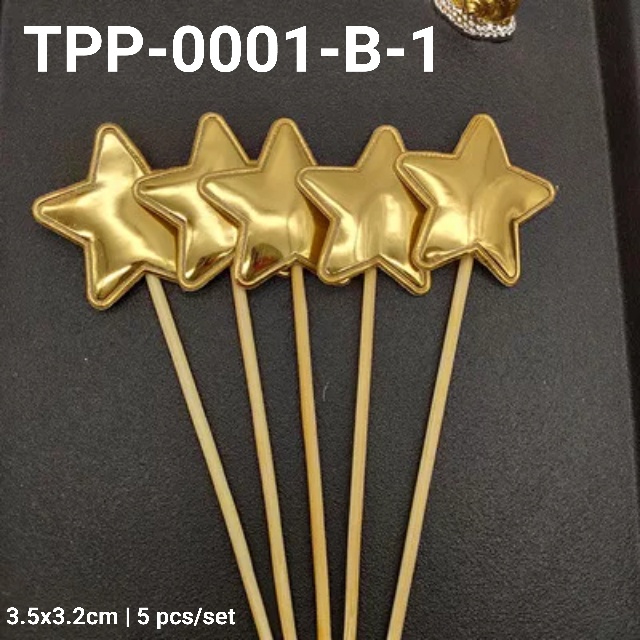 Jual GR-TPP-0001 Cake topper hiasan kue hati bintang mahkota aneka warna yamama baking | Shopee ...