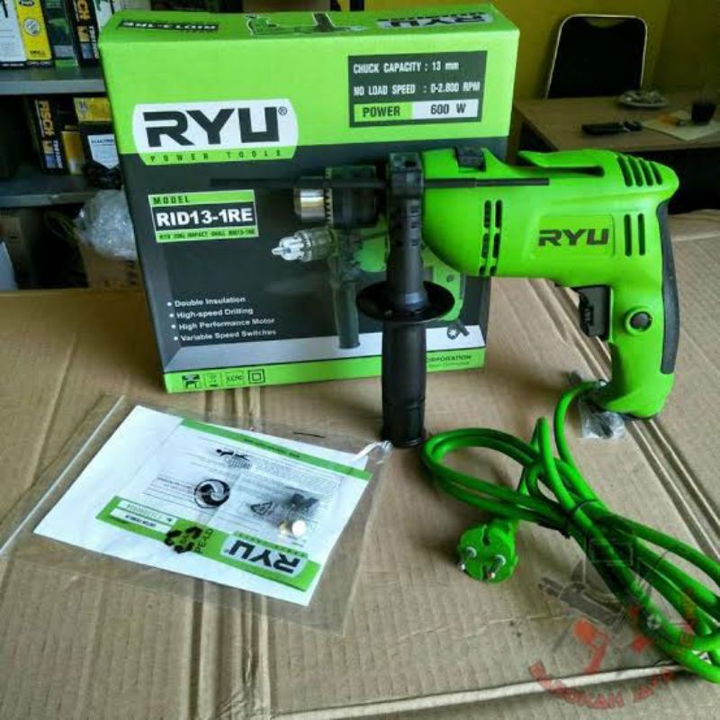 Jual Mesin bor beton tembok RYU RID 13-1RE mesin bor impact drill 13mm ...