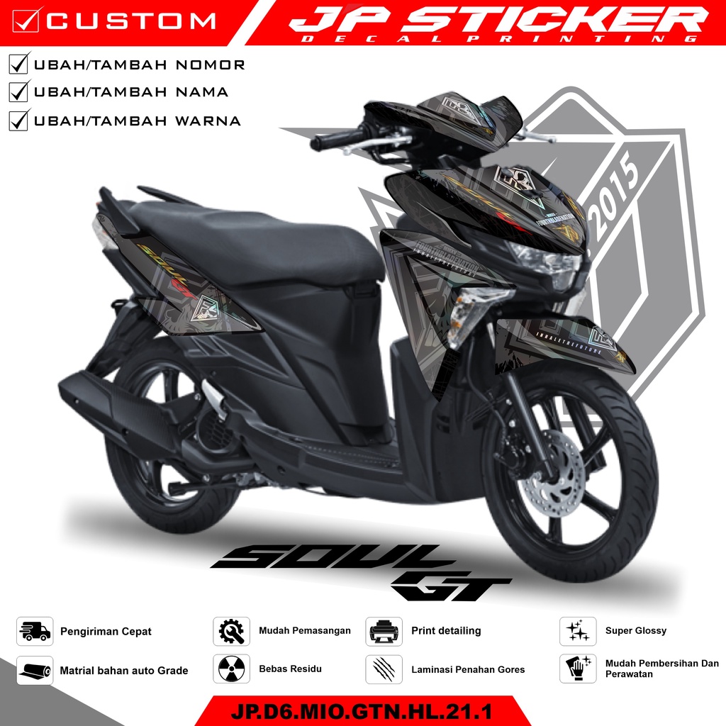 Jual Stiker Mio Soul GT 125 New Full Body - Decal Hologram Soul GT 125 ...