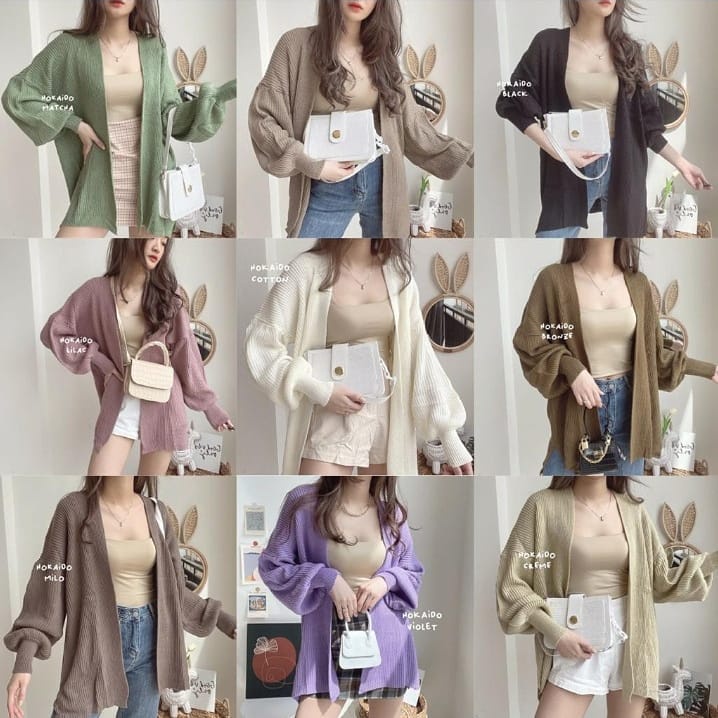 Jual CARDIGAN RAJUT HOKAIDO OVERSIZE OUTER KNIT KOREA TANGAN BALON CARDY | Shopee Indonesia