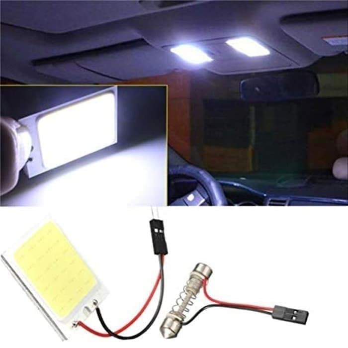 Jual Lampu LED Kabin Plafon Mobil Festoon Dome Panel Light COB 24 SMD ...