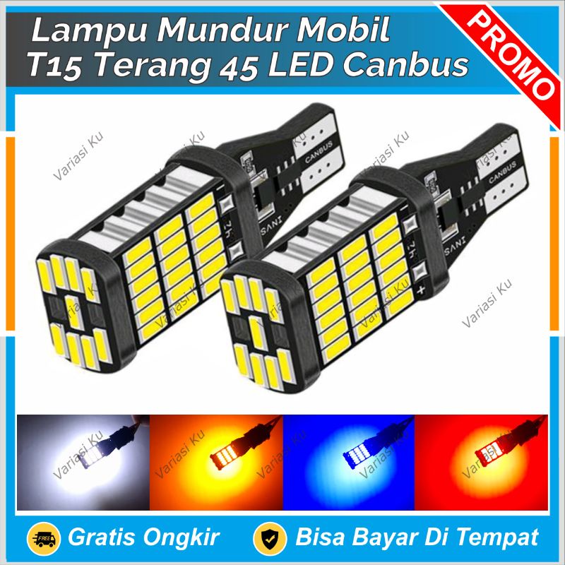 Jual LAMPU ATRET MUNDUR MOBIL LED T15 T10 SUPER TERANG 45 MATA DAJAL ...
