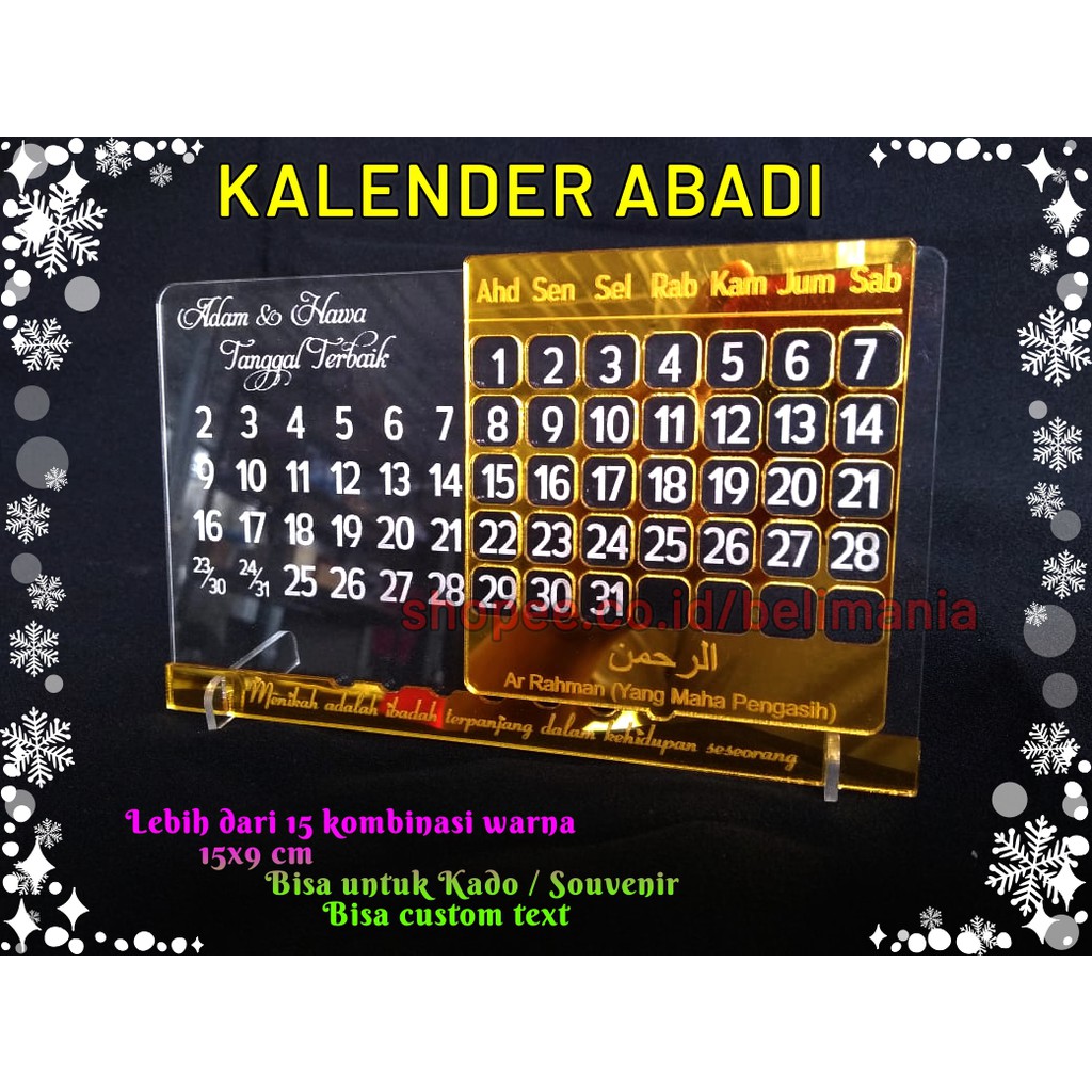 Jual SOUVENIR PERNIKAHAN KALENDER ABADI SOUVENIR KALENDER SEPANJANG ...