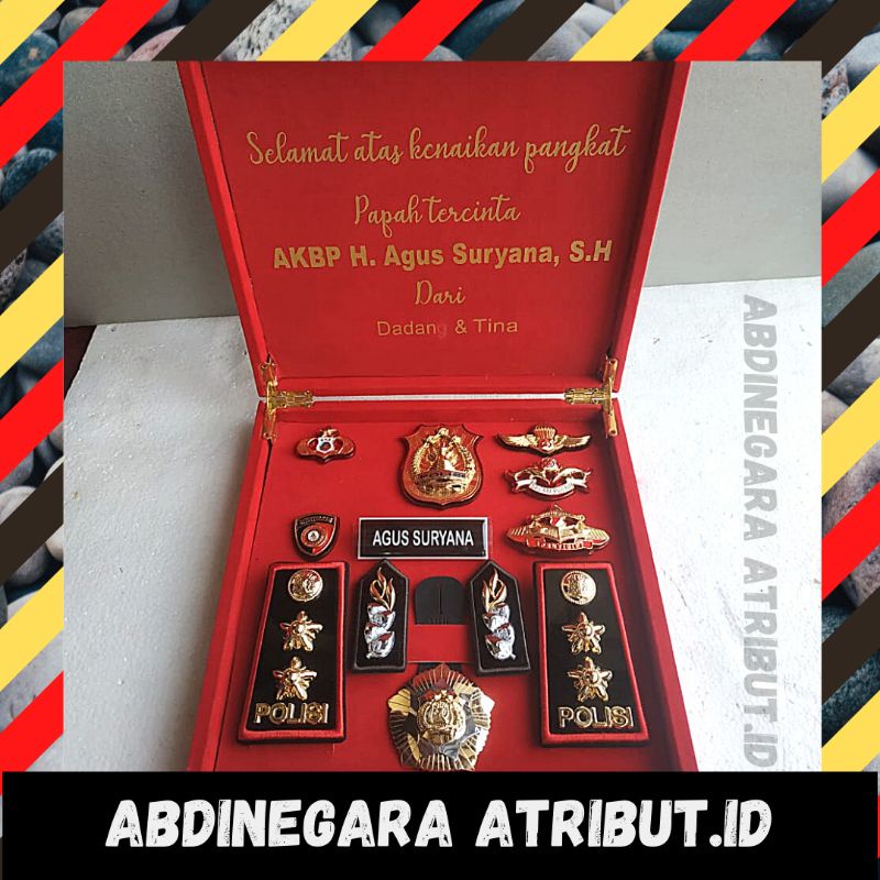 Jual pangkat AKBP polisi PDH box set custom perlengkapan polri | Shopee ...