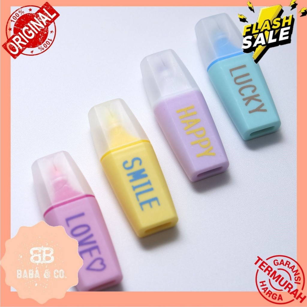 Jual HIGHLIGHTER SMILE HIGHLIGHTER PASTEL STABILO LUCU UNIK ...