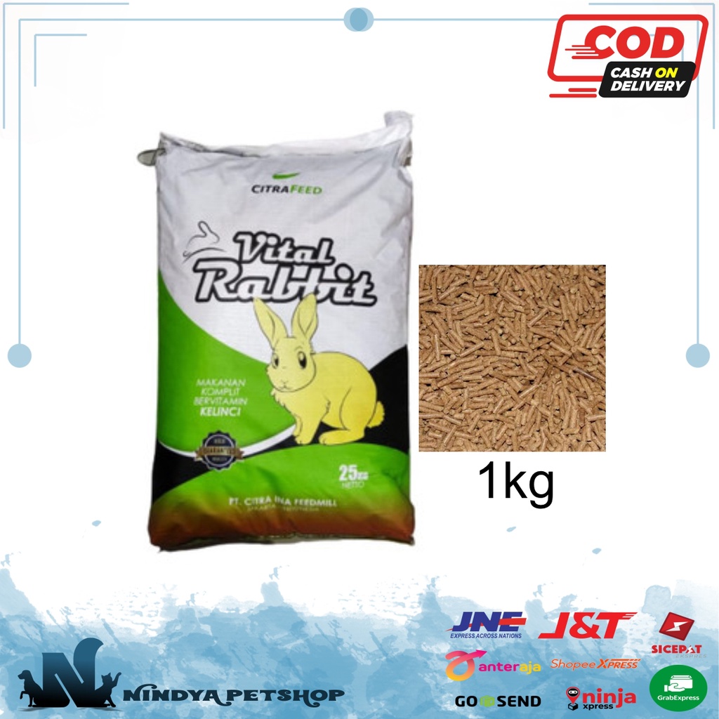 Jual VITAL RABBIT 1kg Repack Citra Feed Food Vita Rabit Makanan Kelinci ...