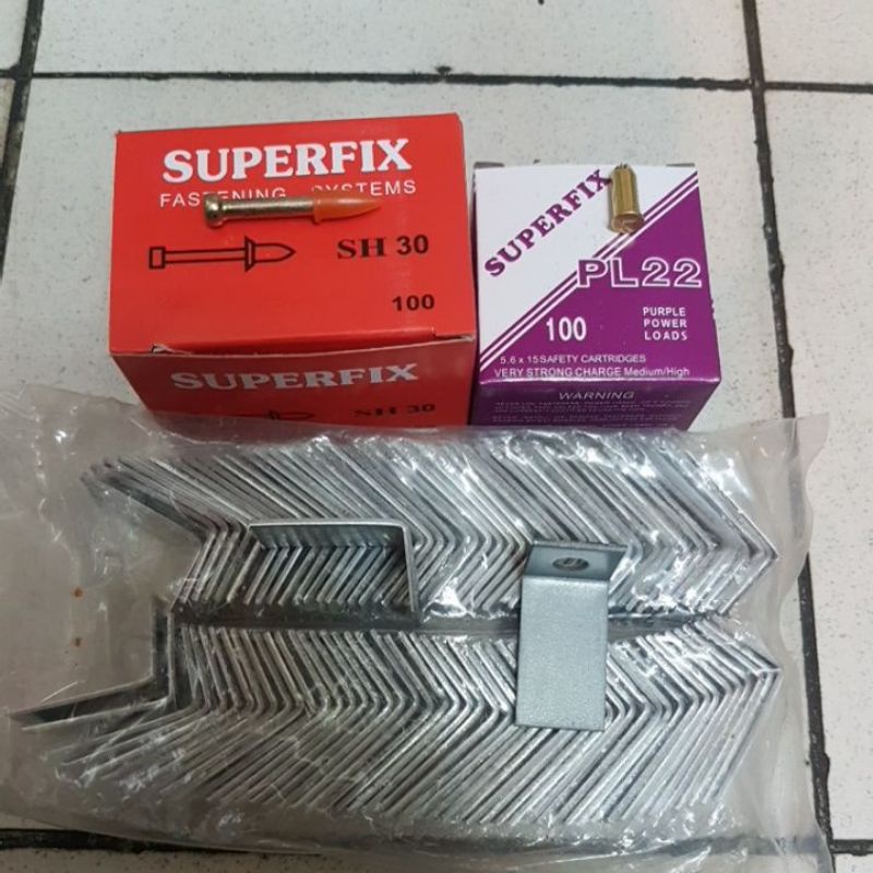 Jual Paku Ramset Superfix - Misiu - angle clip / siku / angle klip | Shopee Indonesia