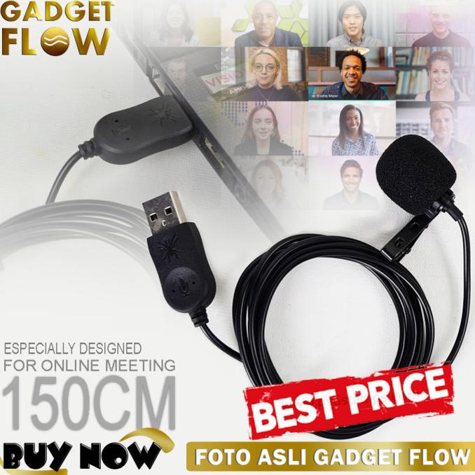 Jual Termurah Mic Microphone Clip On Usb Pc Laptop Zoom Online Meeting ...