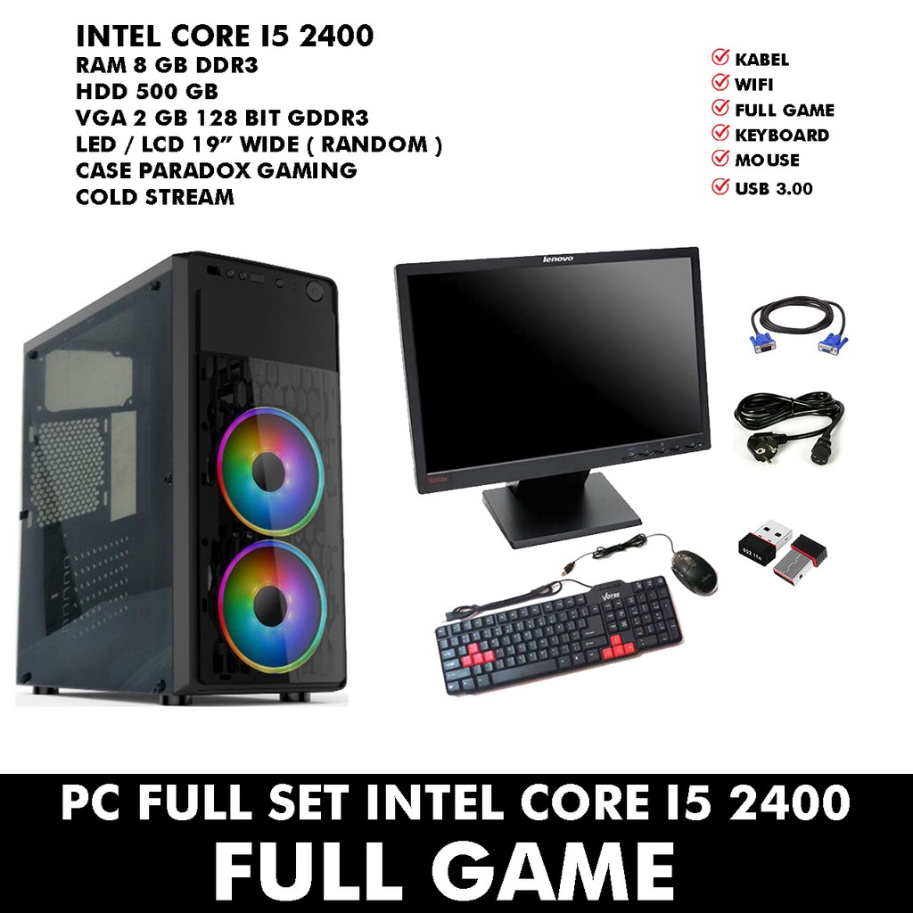 Jual KOMPUTER FULL SETT CORE I5 RAM8GB HDD 500GB VGA 2GB | Shopee Indonesia