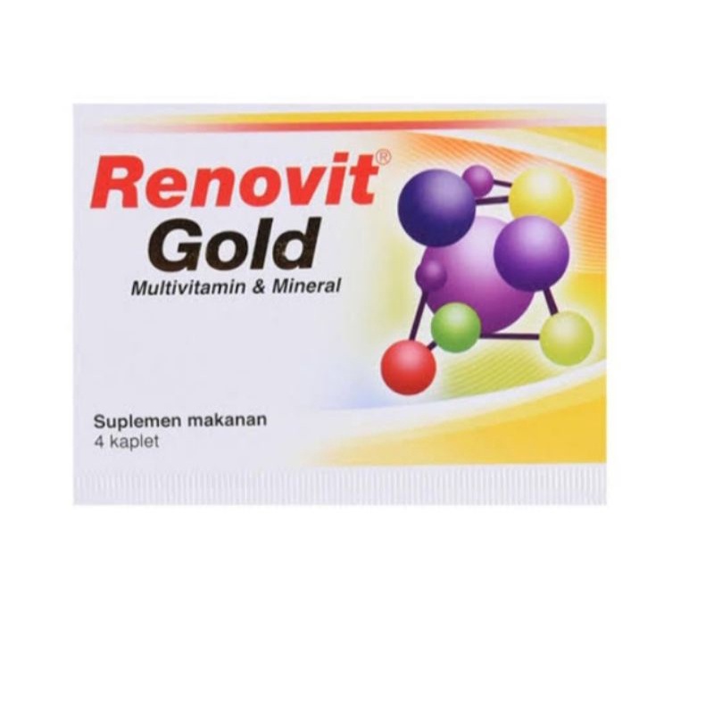 Jual Renovit gold multivitamin strip isi 4 tablet | Shopee Indonesia
