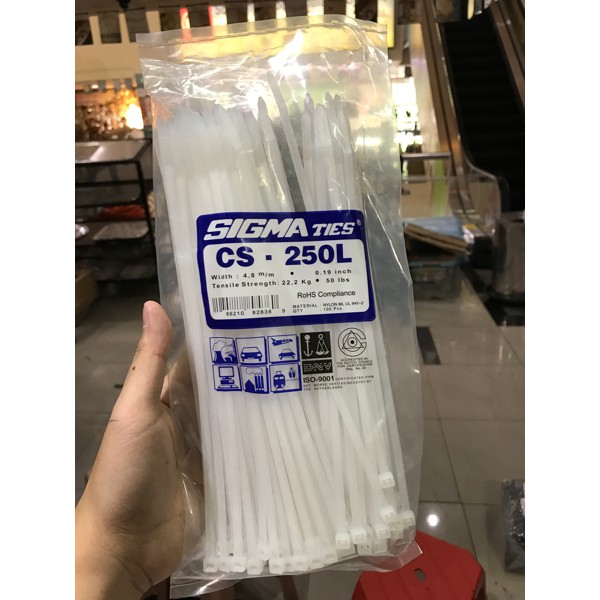 Jual Kabel Ties 25Cm 25 Cm Sigma Hitam/Putih - Edc555 | Shopee Indonesia
