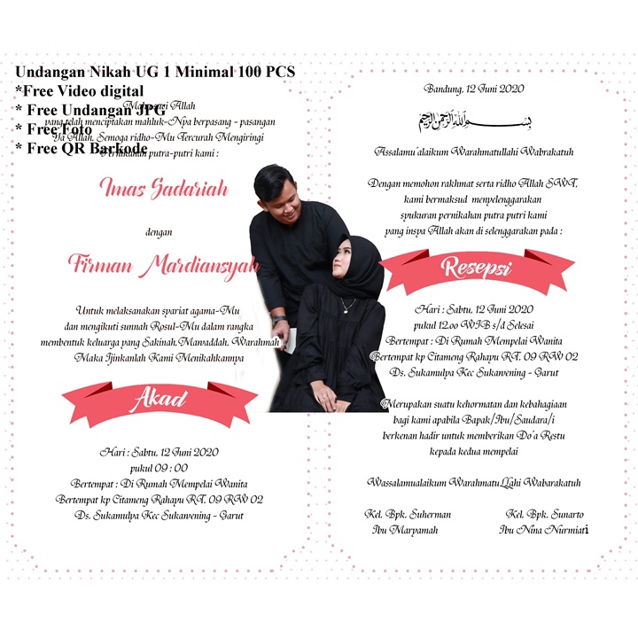 Jual Cetak Print Undangan Nikah / Undangan Unik / Undangan Pernikahan ...