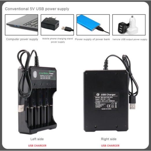 Jual USB 18650 Universal Battery Charger Black AC 220V | Shopee Indonesia