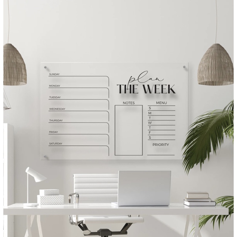 Jual Daily Planner Akrilik Weekly Planner | Tabel Jadwal Acrylic ...