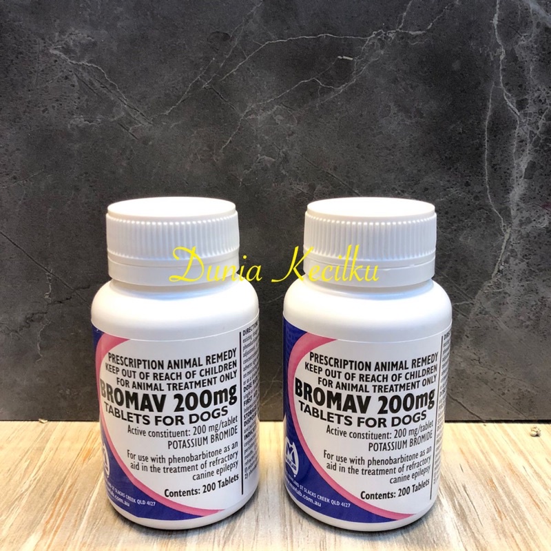 Jual Bromav 200mg Obat Epilepsi Dan Kejang Untuk Anjing 1 Botol isi 200 ...