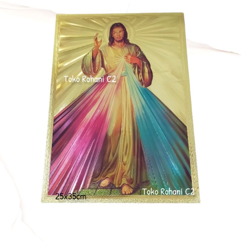 Jual Poster Yesus Kerahiman Hologram Kecil 25x35cm - Poster Hologram ...