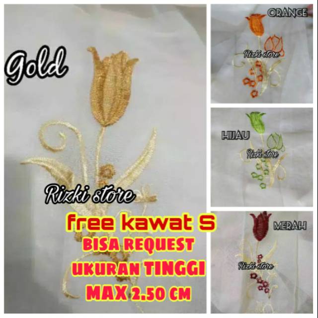 Jual vitras bordil gold vitras polos fitras bordir tulip vitrace tulip ...