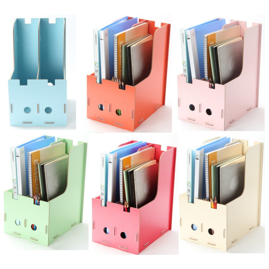 Jual rak file dokumen organizer wooden tempat penyimpan file desktop ...