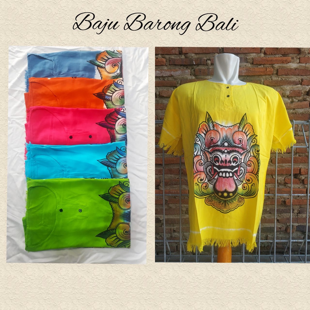 Jual Baju Barong Lukis Dewasa Khas Bali Bahan Santung Rayon Tebal tidak ...