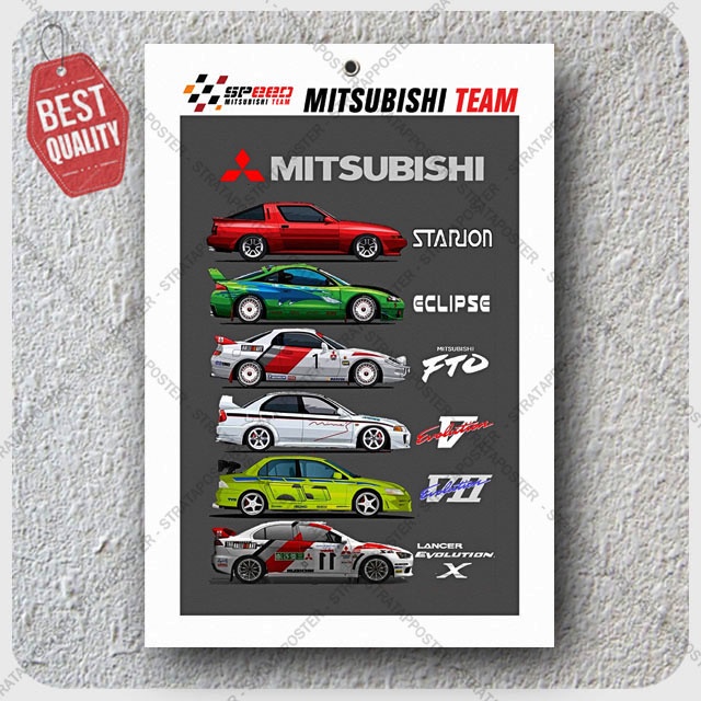 Jual Poster Mobil Balap Klasik Mitsubishi Hiasan Pajangan dinding ...