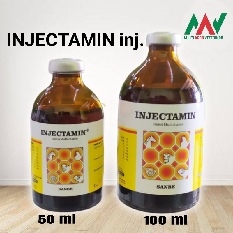 Jual INJECTAMIN 50 ml 100 ml MULTIVITAMIN PADA HEWAN TERNAK SANBE ...