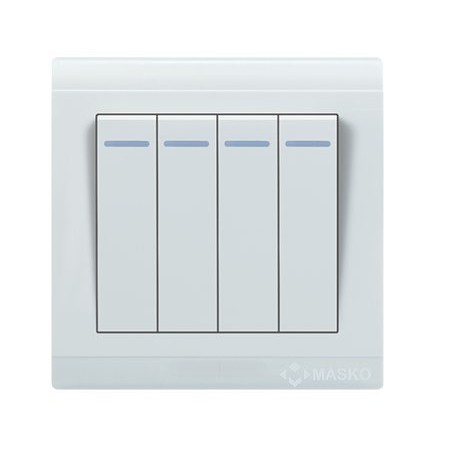 Jual Masko Krista Saklar 4 gang K-S214 Putih Minimalis | Shopee Indonesia