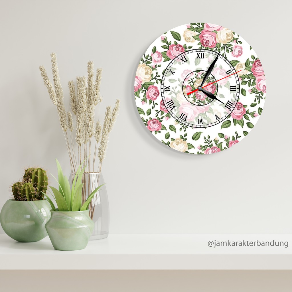 Jual Jam Karakter Bandung - 024 Jam Dinding Shaby Chic Kayu Angka ...