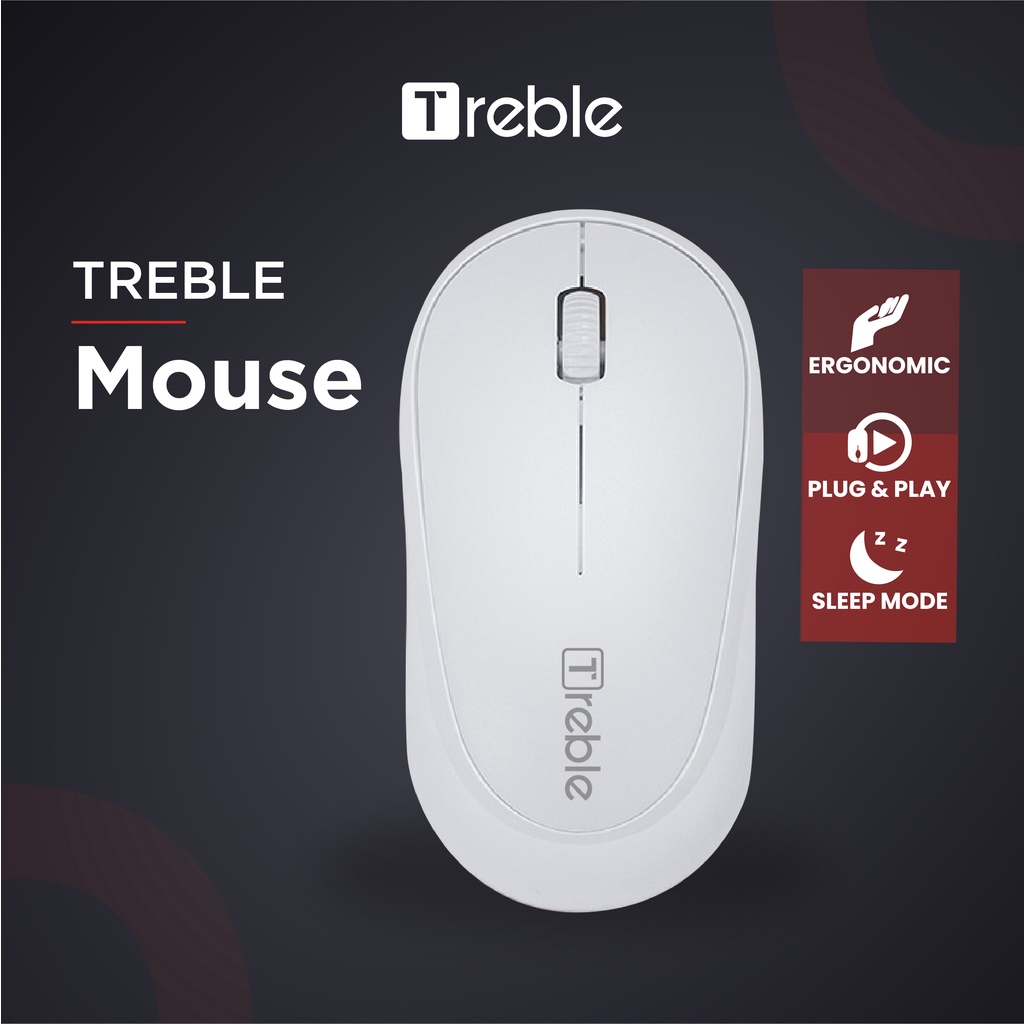 Jual Treble 2.4G Wireless Mouse Ergonomic Computer for PC Laptop ...