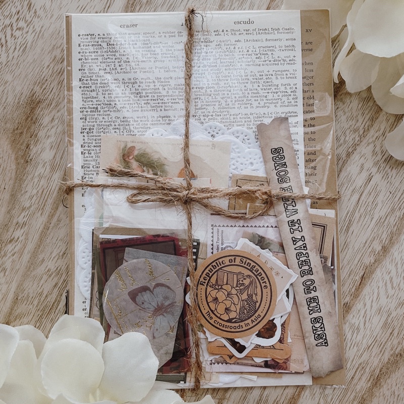 Jual Journal Kit 75++ pcs // Bujo Kit Vintage Journal Aesthetic DIY ...